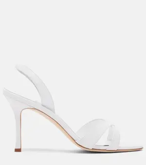 Manolo Blahnik Callasi Leather Slingback Sandals