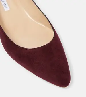 Manolo Blahnik Bb Suede Ballet Flats - Red