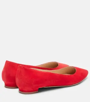 Manolo Blahnik Bb Suede Ballet Flats - Red