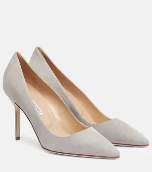 Manolo Blahnik BB 90 Suede Pumps Grey