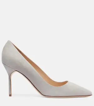 Manolo Blahnik Bb 90 Suede Pumps - Grey