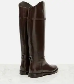 Brunello Cucinelli Monili Leather Knee-high Boots
