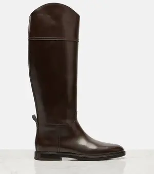 Brunello Cucinelli Monili Leather Knee-high Boots
