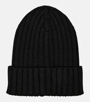 Moncler Logo Ribbed-knit Virgin Wool Beanie