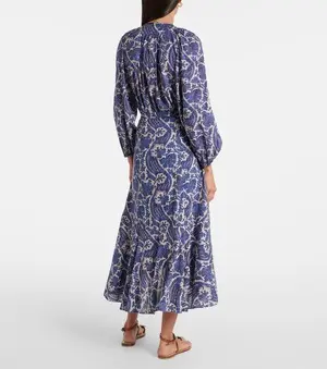 Ulla Johnson Sabina Printed Maxi Skirt - Blue