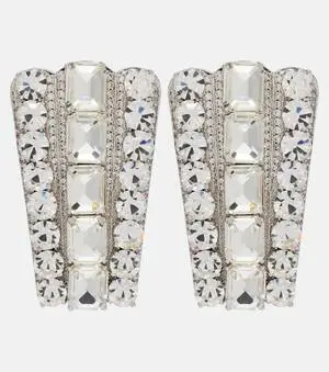 SELF-PORTRAIT Crystal-embellished Drop Earrings - Silver