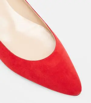 Manolo Blahnik Bb Suede Ballet Flats - Red