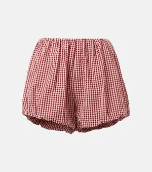 Posse Aurelia Gingham Cotton Shorts - Red