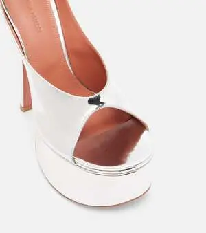 Amina Muaddi Patent Leather Platform Pumps