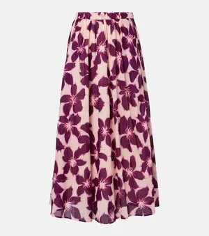 Velvet By Graham & Spencer Jess Floral Cotton Voile Maxi Skirt - Pink