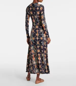 Ulla Johnson Naia Ruched Printed Jersey Midi Dress