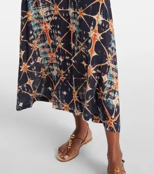 Ulla Johnson Naia Ruched Printed Jersey Midi Dress
