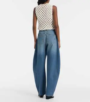 Alaïa Open-knit Cotton-blend Top