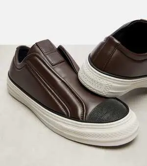 Brunello Cucinelli Monili Leather Sneakers