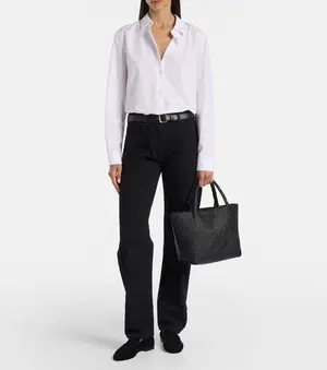 THE ROW Ruth Medium Woven Tote Bag - Black