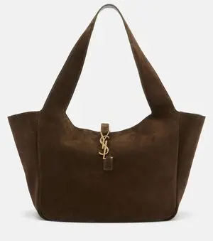 Saint Laurent Le 5 À 7 Besace Suede Tote Bag - Brown