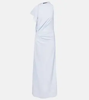 Proenza Schouler Devyn Crepe Draped Maxi Dress - Blue