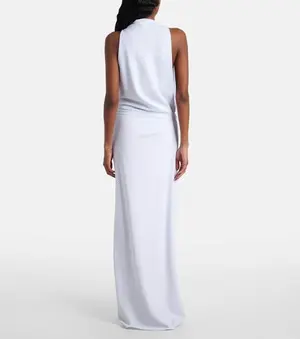 Proenza Schouler Devyn Crepe Draped Maxi Dress - Blue