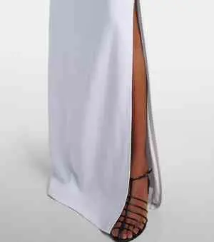 Proenza Schouler Devyn Crepe Draped Maxi Dress - Blue