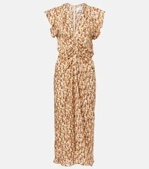 Isabel Marant Étoile Lyndsay Gathered Jacquard Midi Dress - Multicoloured