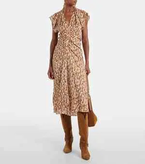 Isabel Marant Étoile Lyndsay Gathered Jacquard Midi Dress - Multicoloured
