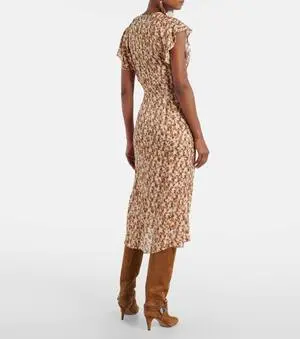 Isabel Marant Étoile Lyndsay Gathered Jacquard Midi Dress - Multicoloured