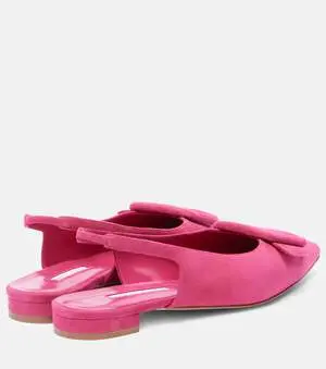 Manolo Blahnik Maylura Suede Slingback Flats - Pink