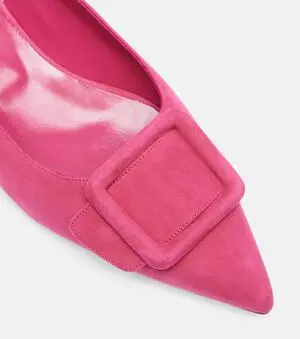 Manolo Blahnik Maylura Suede Slingback Flats - Pink
