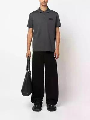 Versace Logo-patch Cotton Polo Shirt