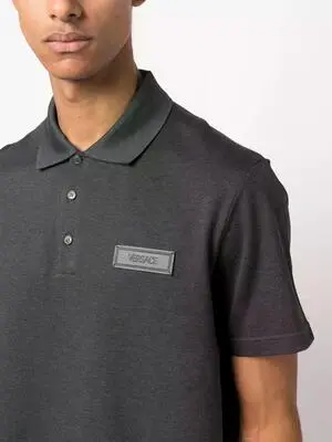 Versace Logo-patch Cotton Polo Shirt