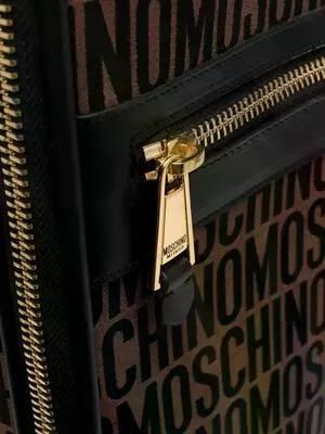 Moschino Monogram-pattern Leather Suitcase