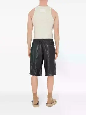 Burberry Grained-effect Leather Shorts