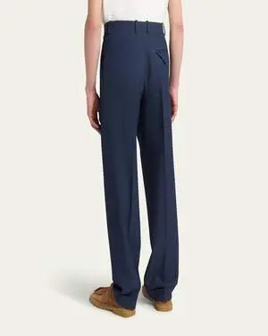 Bottega Veneta Wide-leg Melange Wool Drill Trousers