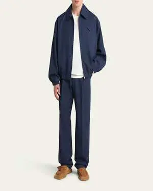 Bottega Veneta Wide-leg Melange Wool Drill Trousers