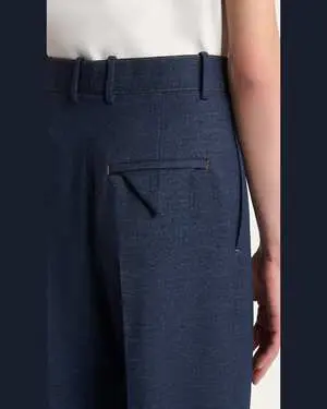 Bottega Veneta Wide-leg Melange Wool Drill Trousers