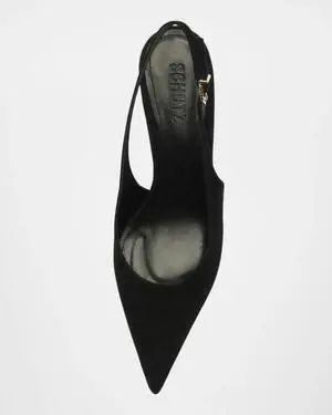 Schutz Alicia Suede Slingback Pumps - Black