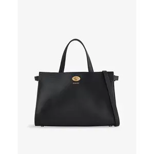 Burberry Small Leather Cotswolds Tote Bag - Black