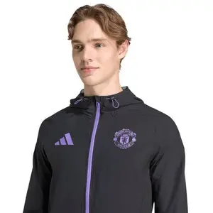 Adidas Manchester United 2025/26 Tiro Vis Tech Travel Jacket - Black