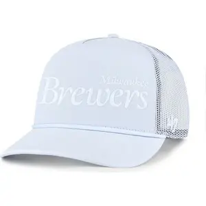 '47 Milwaukee Brewers Foundation Script Hitch Adjustable Trucker Hat - Light Blue
