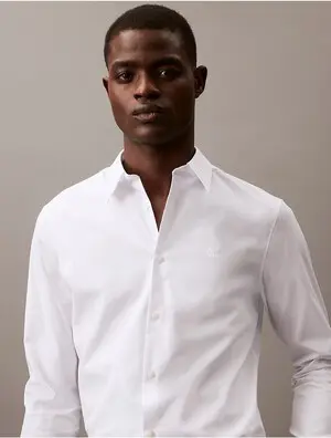Calvin Klein Slim Stretch Shirt - Brilliant White