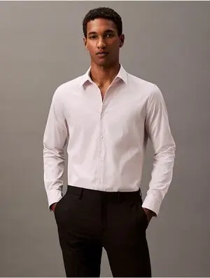 Calvin Klein Slim Stretch Shirt Gray Lilac