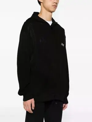 Moschino Logo-patch Open-knit Hoodie