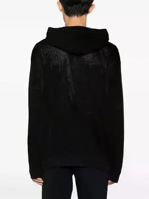 Moschino Logo-patch Open-knit Hoodie