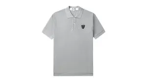 Play Comme Des Garcon Stacked Heart Polo Shirt - Grey