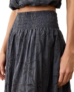 Marine Layer Bea Eyelet Midi Skirt