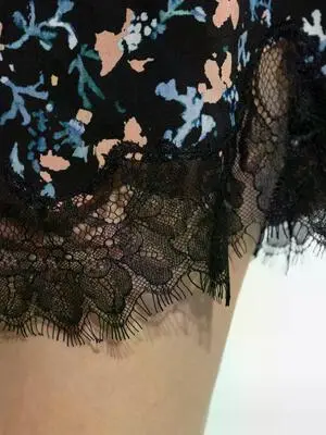 Ulla Johnson Floral Print Lace-trim Shorts - Black