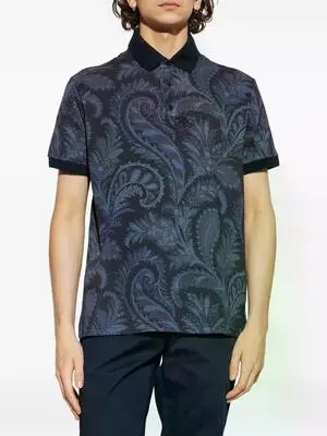 Etro Paisley-print Polo Shirt - Blue