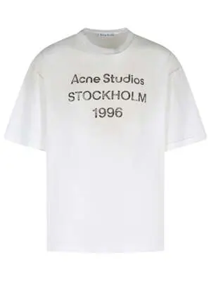 Acne Studios Powder White Cotton Blend T-shirt - Beige