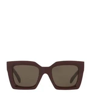 Celine Rectangular 3 Dots Sunglasses Red