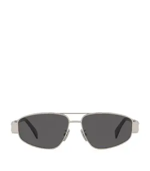 Celine Metal Triomphe Pilot Sunglasses - Grey